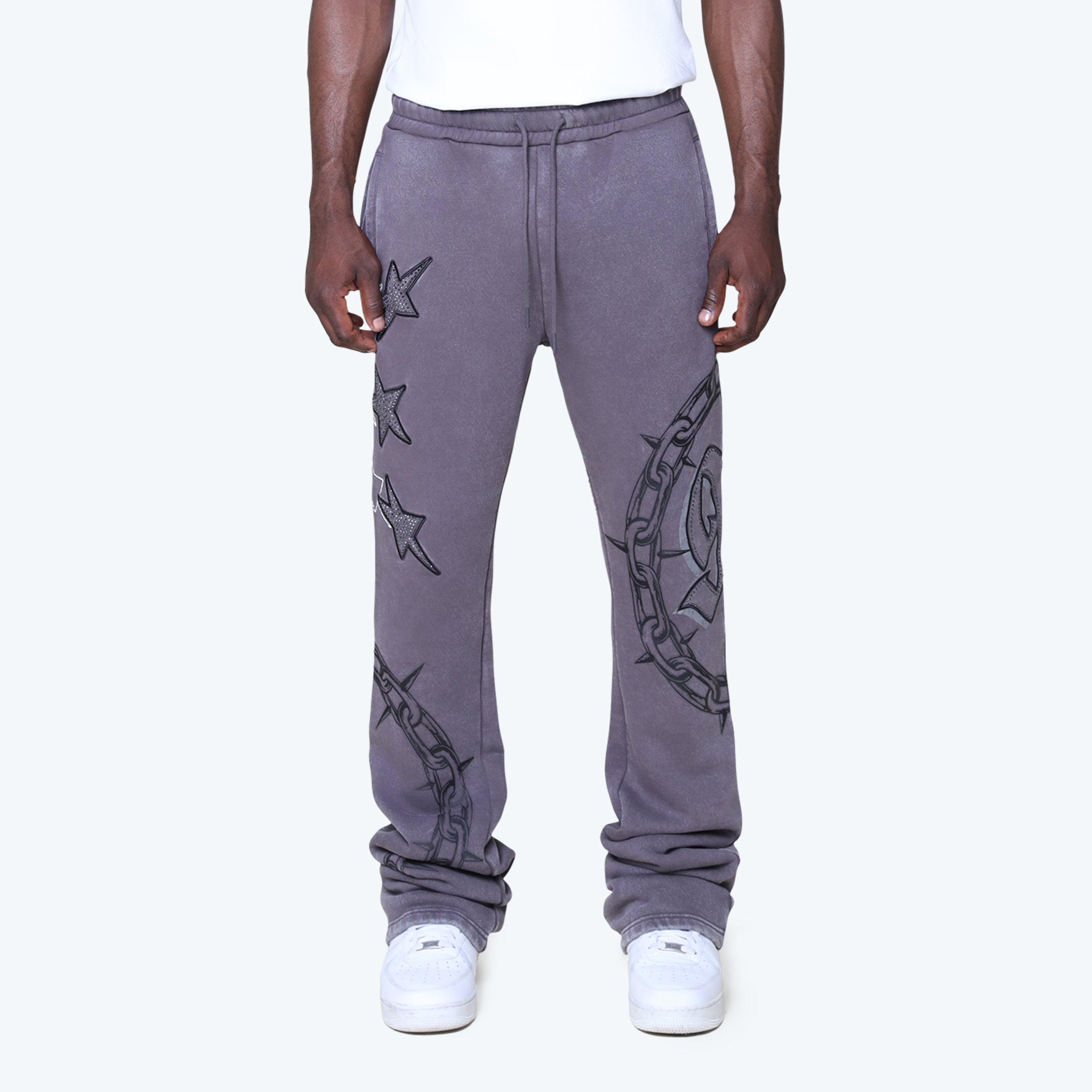 Stacked Luxe Club Fleece Pants - Talon – Smoke Rise NY
